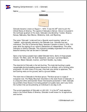 Did You Know? Colorado – Abcteach