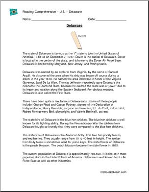 Comprehension: State – Illinois (elementary) – Abcteach