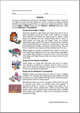 Draw and Write: Drugs (elem/upper elem) – Abcteach