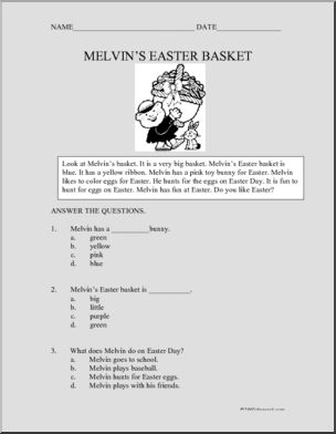 Fiction: Melvin’s Easter Basket (primary) – Abcteach