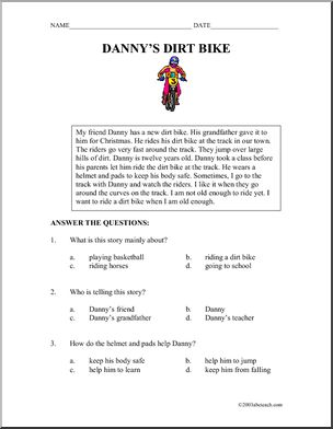 Fiction: Danny’s Dirt Bike (elem) – Abcteach