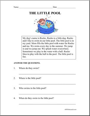 Fiction: I Like To Swim (pre-K/primary) – Abcteach