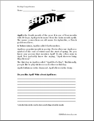 Unscramble the Words: April – Abcteach