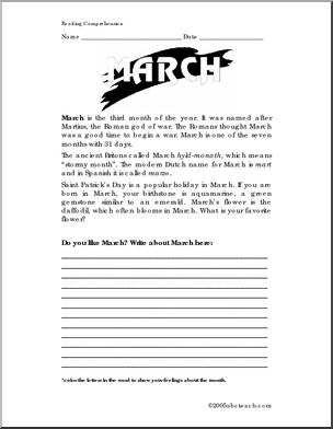 Writing Paper: March (Primary) – Abcteach