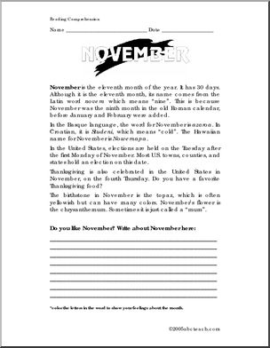 Comprehension: The Months – July (elementary/ upper elementary) – Abcteach