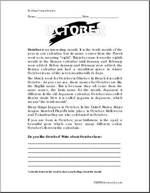 Comprehension: The Months – July (elementary/ upper elementary) – Abcteach