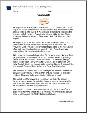 Comprehension: State – Wyoming (elementary) – Abcteach