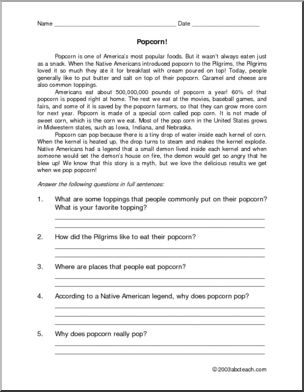 Comprehension: Texas (upper elementary/ middle) – Abcteach