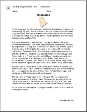 Comprehension: State – Missouri (elementary) – Abcteach