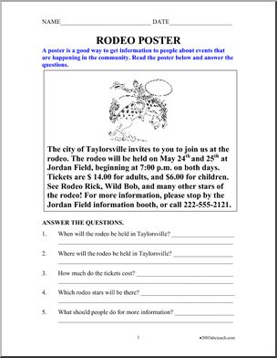 Poster: Rodeo (elementary) – Abcteach