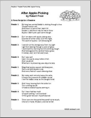 After Apple-Picking (upper elem/middle) Reader’s Theater Poetry – Abcteach