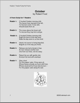 October (upper elem/middle) Reader’s Theater Poetry – Abcteach