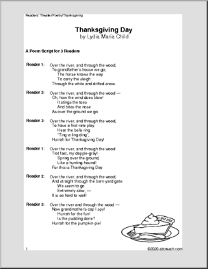 Thanksgiving Day (upper elem/middle) Reader’s Theater Poetry – Abcteach