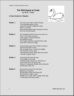 The Wild Swans at Coole (upper elem/middle) Reader’s Theater Poetry ...
