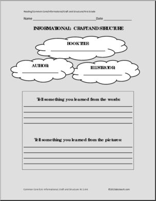 Common Core: Reading: Informational Craft and Stucture Template (1st grade) – Abcteach