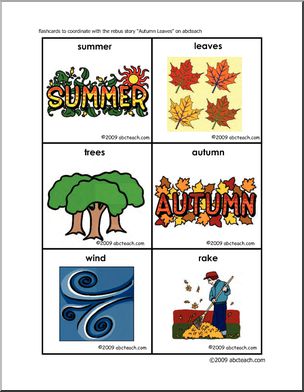 Autumn Leaves (color)- flashcards Rebus – Abcteach