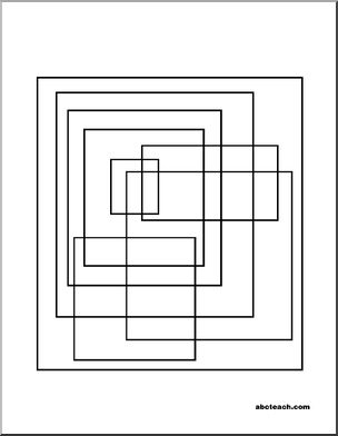 Coloring Page: Shapes – Rectangles 2 – Abcteach