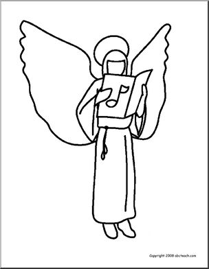 Coloring Page: Christmas – Angel 3 – Abcteach