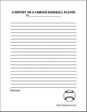 Report Form: Famous Baseball Player – Abcteach