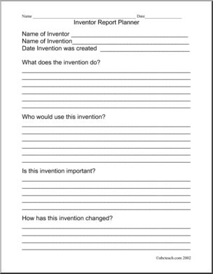 Report Planner: Inventors/Inventions – Abcteach