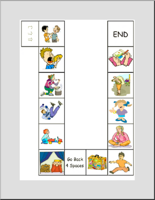 Game: Action Verb Game Board 2 of 2 (ESL) – Abcteach