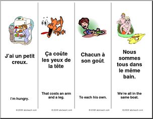 French: Bookmarks – expressions set 2 – 2 – Abcteach