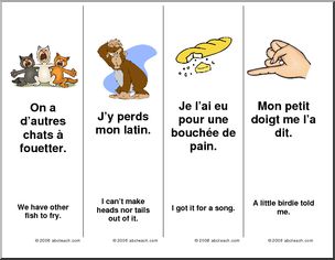 French: Bookmarks – expressions set 2 – 3 – Abcteach