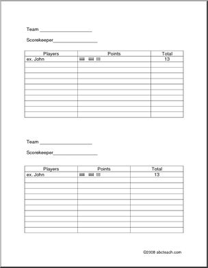 ESL: Name Game Scorecards – Abcteach