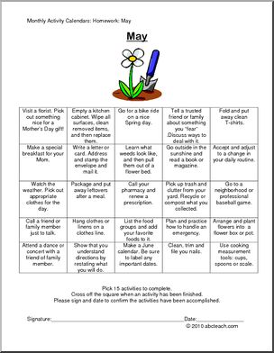 Monthly Activity Calendars (secondary/adult) – Abcteach