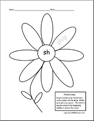 SH sound Phonics Daisy – Abcteach