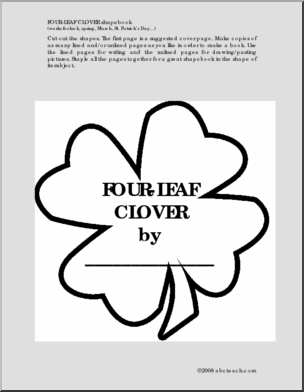 Shapebook: Four-Leaf Clover (primary) – Abcteach