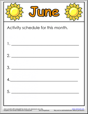June My Monthly Goals Writing Prompt – Abcteach