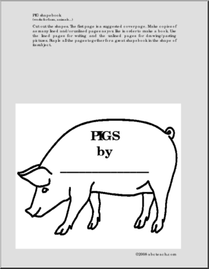 Pig (primary) Shapebook – Abcteach