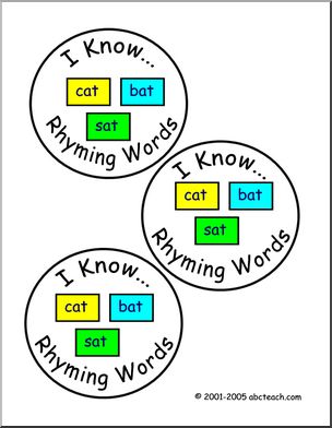 Badge: I Know…Rhyming Words – Abcteach