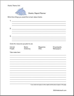 Research and Report: Sharks – Abcteach