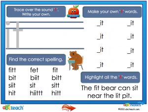 Interactive: Notebook: Phonics: Short “i” (Activities) – Abcteach