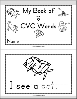 My Book of Short o CVC Words – Abcteach