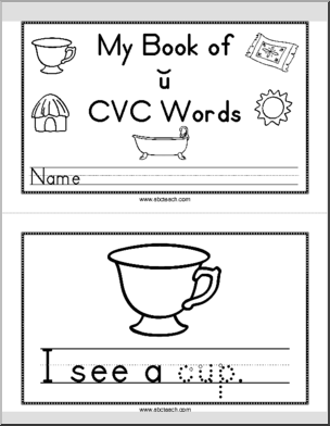 My Book of Short u CVC Words – Abcteach