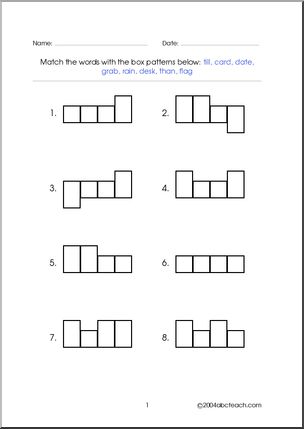 Word Shapes Activities – Page 2 – Abcteach