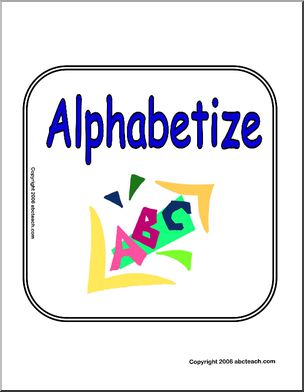 Center Sign: Alphabetize – Abcteach