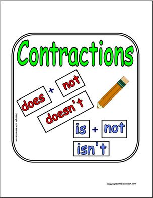 Contractions Sign – Abcteach