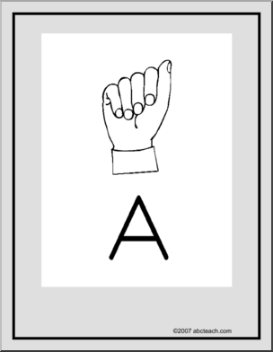 Poster: ASL Letter A – Abcteach