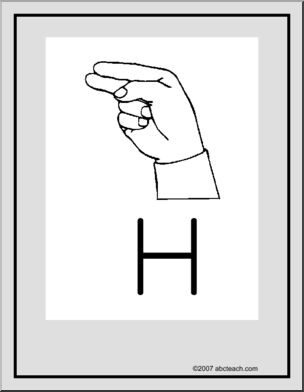 Poster: ASL Letter H – Abcteach