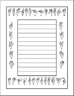 Border Paper: American Sign Language (primary) – Abcteach