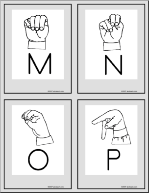 Poster: ASL Letter U – Abcteach