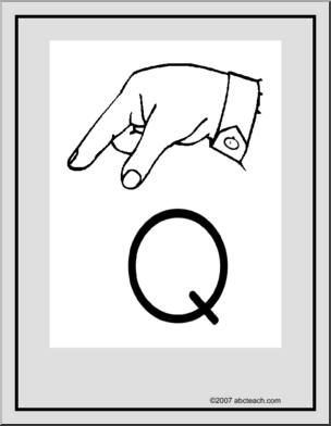Poster: ASL Letter Q – Abcteach