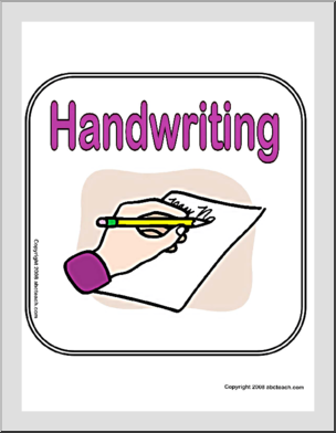 Center Sign: Handwriting – Abcteach