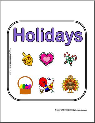 Sign: Holidays – Abcteach
