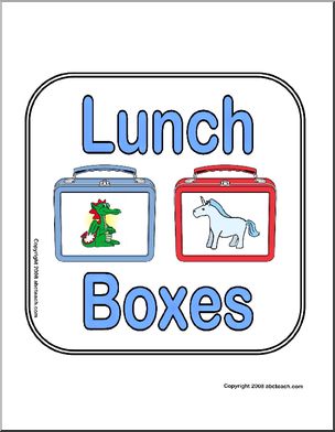 Center Sign: Lunch Boxes – Abcteach