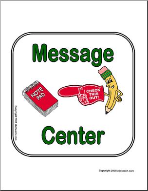 Center Sign: Message Center – Abcteach